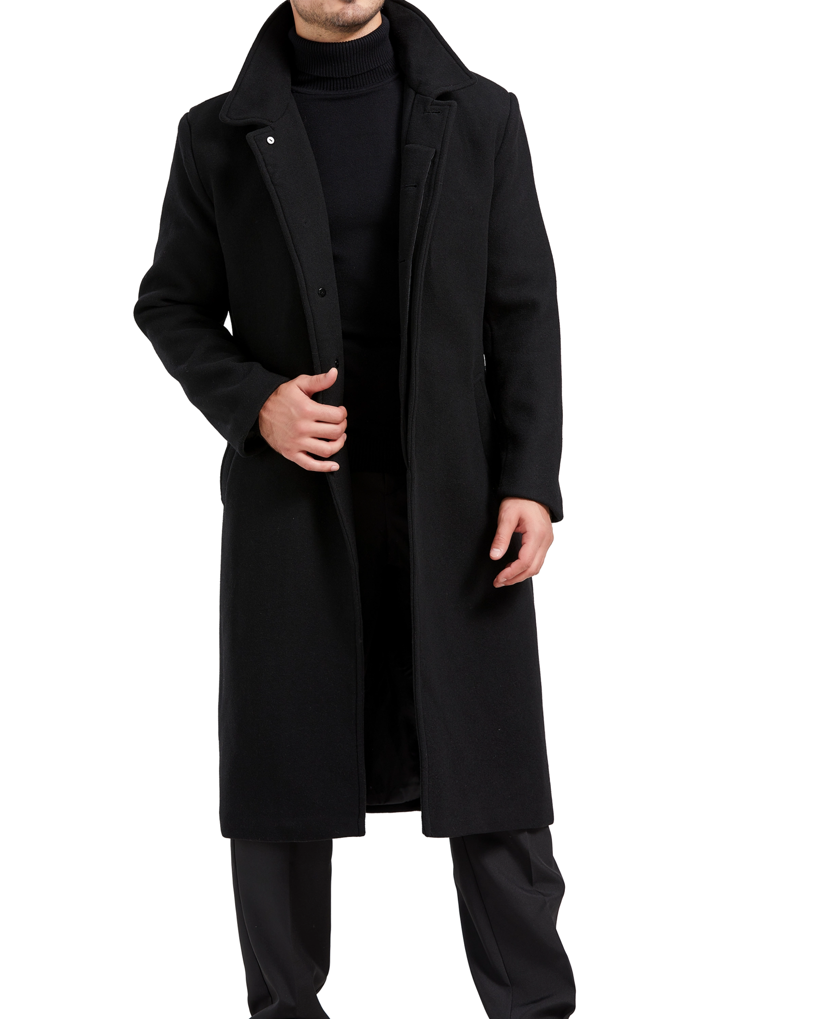 Men’s Black Long Coats | Classic Elegance – The Platinum Tailor